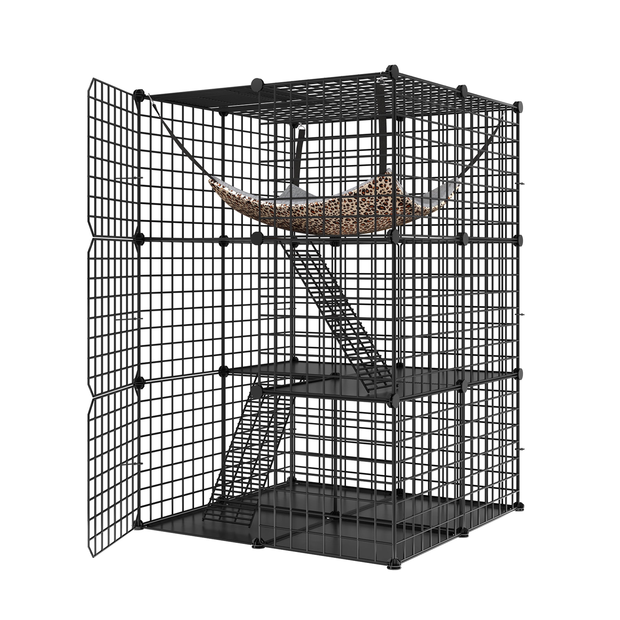 ModFusion 41" Spacious Multi-Level Cat Cage with Hammock & Ladders ...