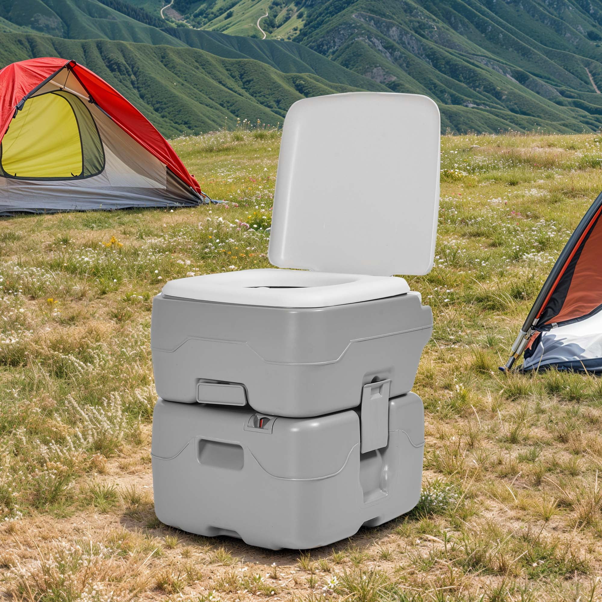 ModFusion Portable RV Toilet 5.81 Gal Sewage Tank, 2.64 Gal Fresh Water ...