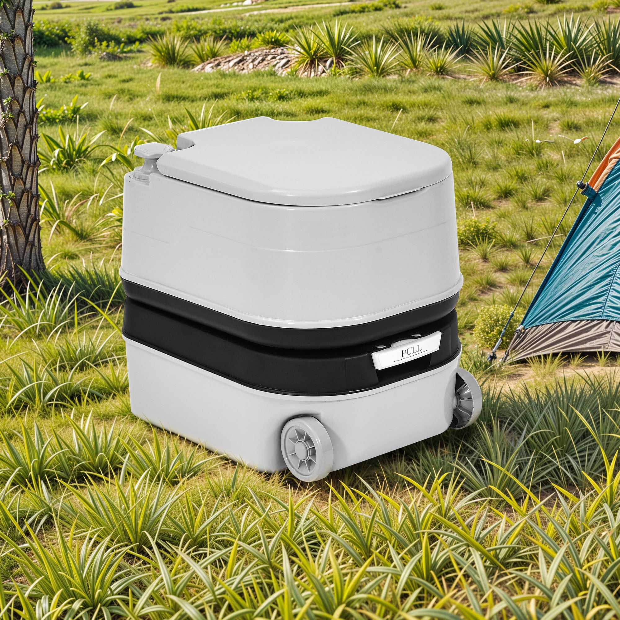 ModFusion Portable RV Toilet 20L Clean 18L Waste Tanks Durable PE and ...