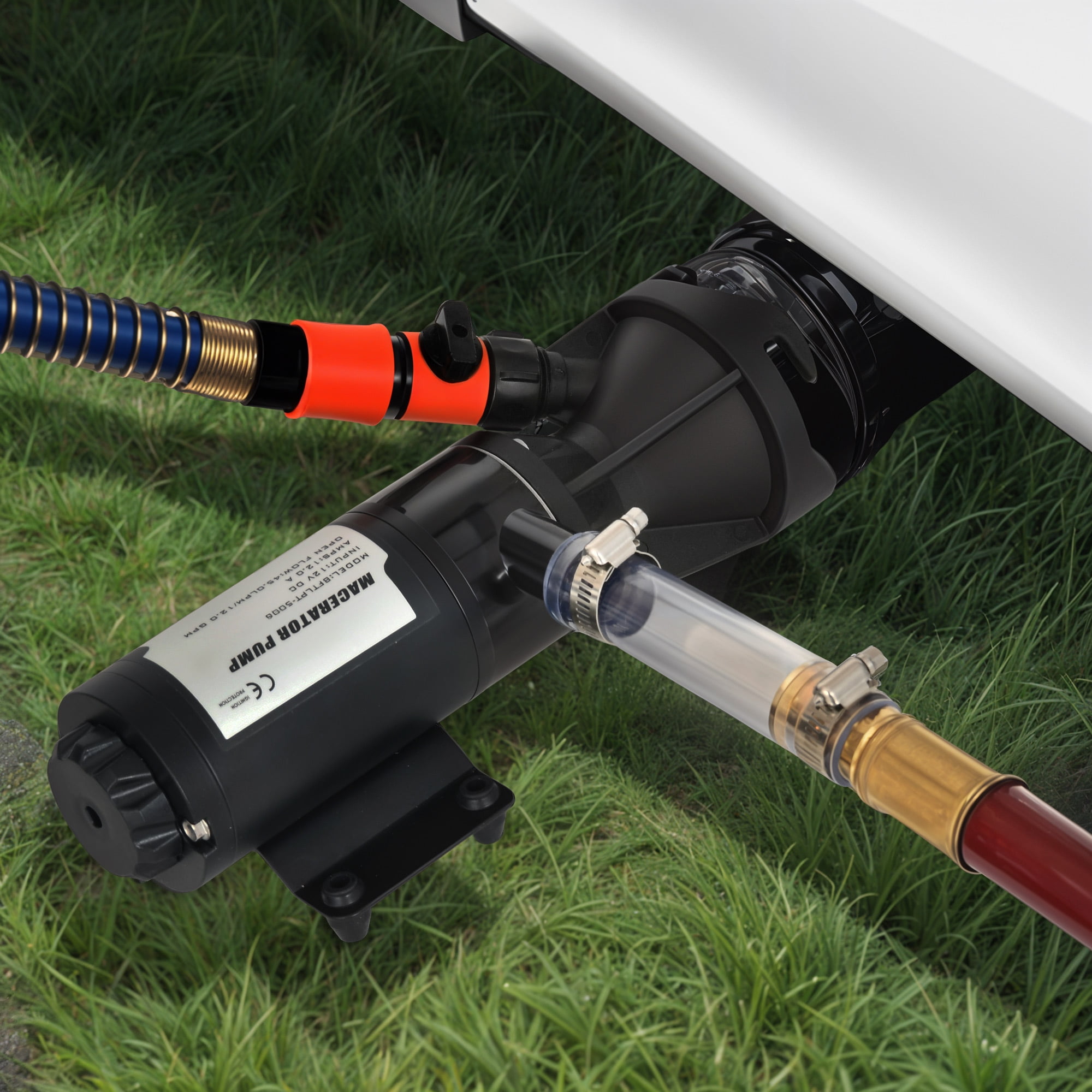 ModFusion RV Portable Macerator Pump, 12V, 12GMP, Black, 13 in x 4.8 in ...