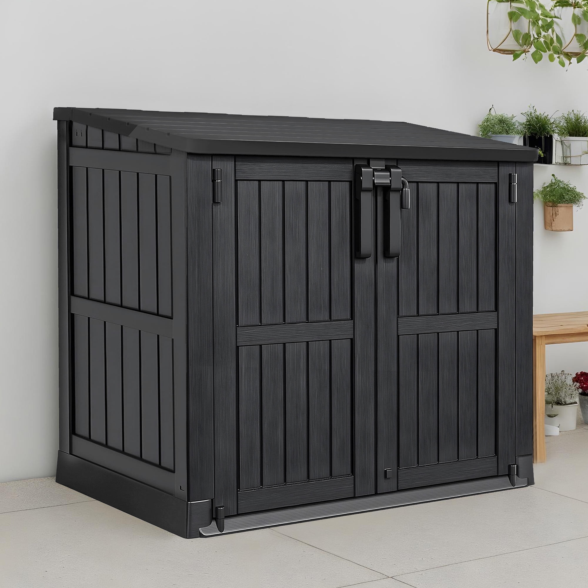 ModFusion Resin Storage Shed with Angled Roof, Lock, Handle, Floor, 36 ...