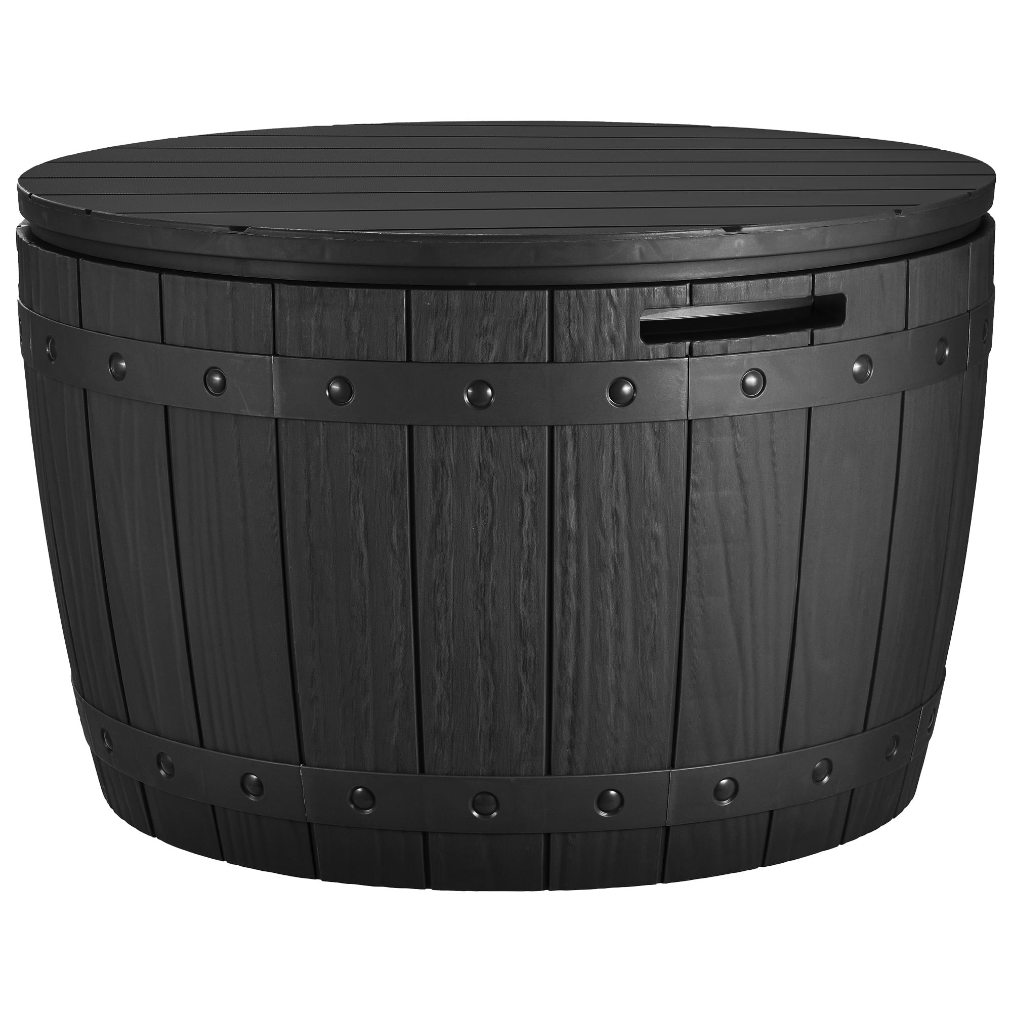 ModFusion 33 Gallon Round Resin Patio Deck Box, Black – Storage ...