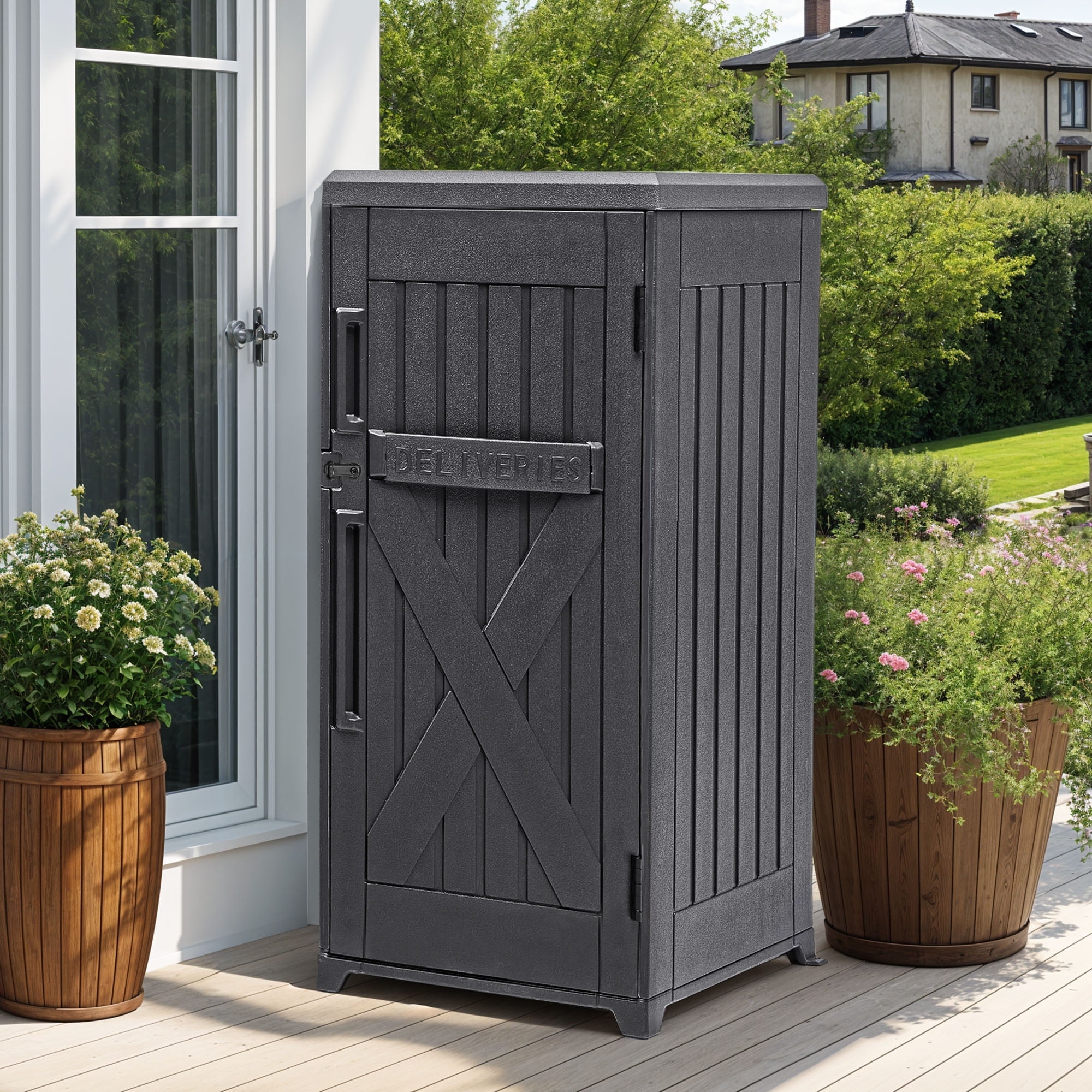 ModFusion 60-Gallon Secure Outdoor Resin Mailbox & Package Drop Box ...