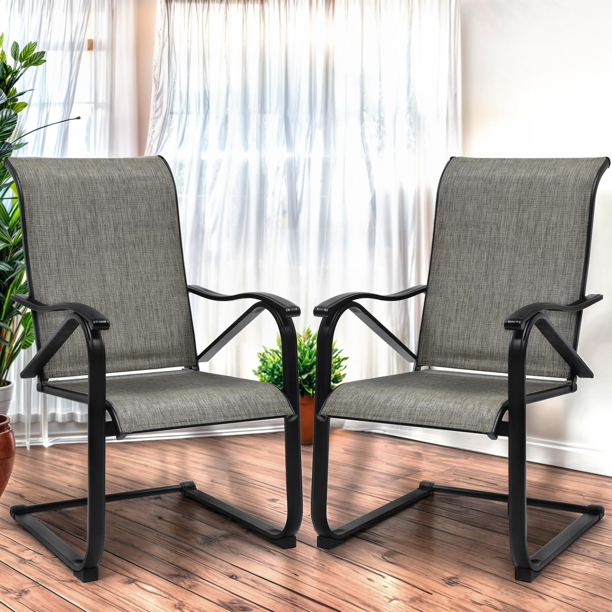 ModFusion C-Spring Motion Patio Chairs, Outdoor Breathable Fabric ...