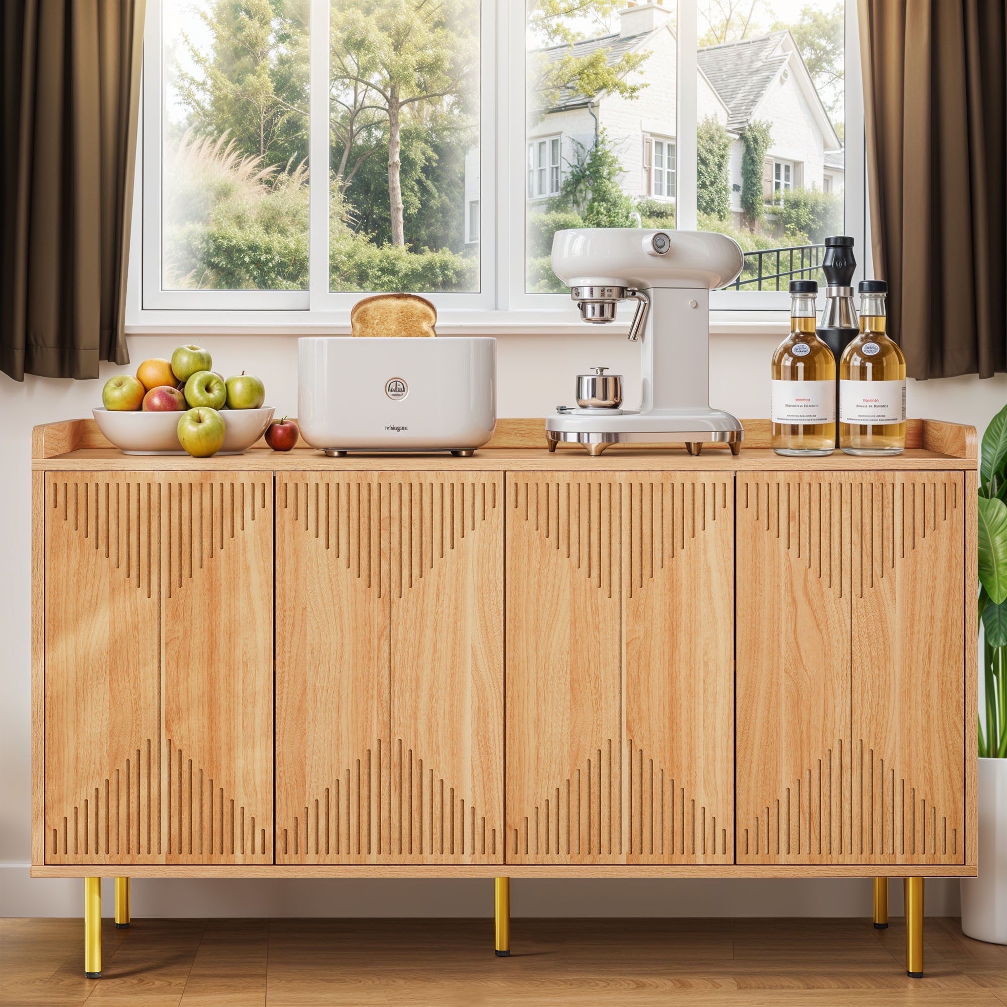 ModFusion Sideboard with Decorative Magnetic Doors, Anti-Tip, 5 ...