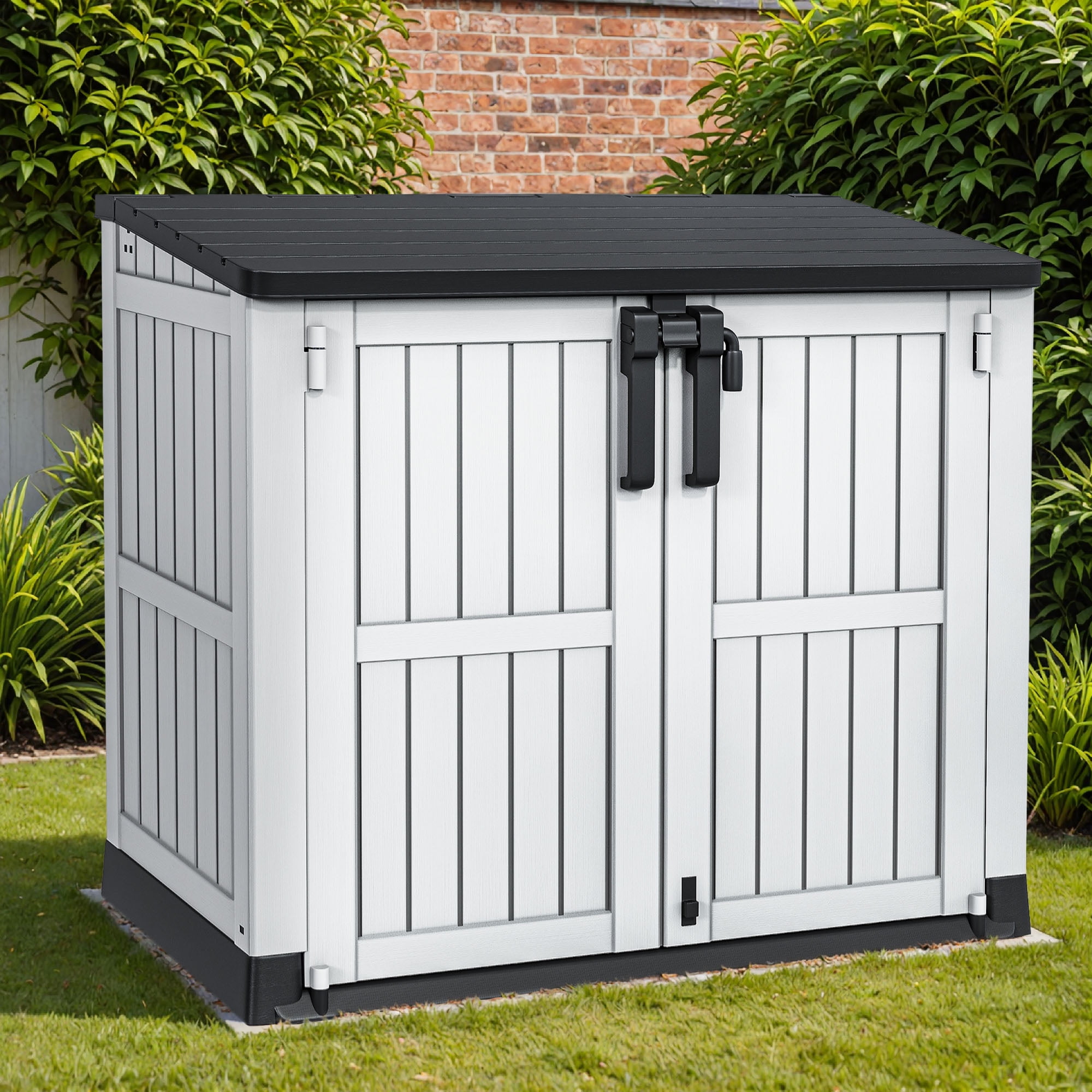 ModFusion Sloped Roof Outdoor Storage Shed with Lock, Handle, Floor, 36 ...