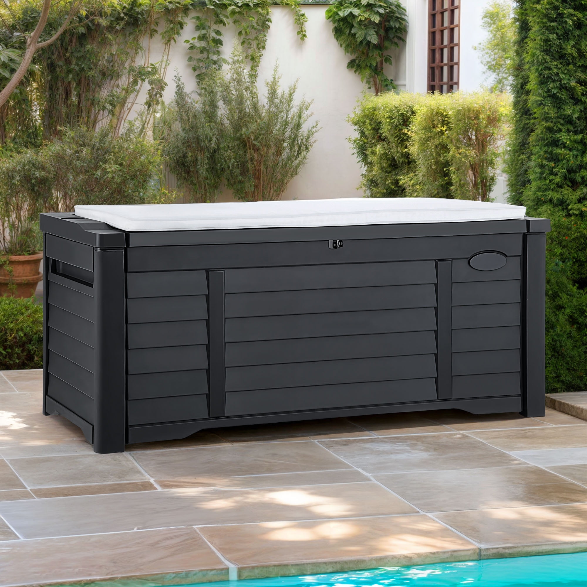 ModFusion Spacious 120 Gallon Louvered Outdoor Storage Container ...