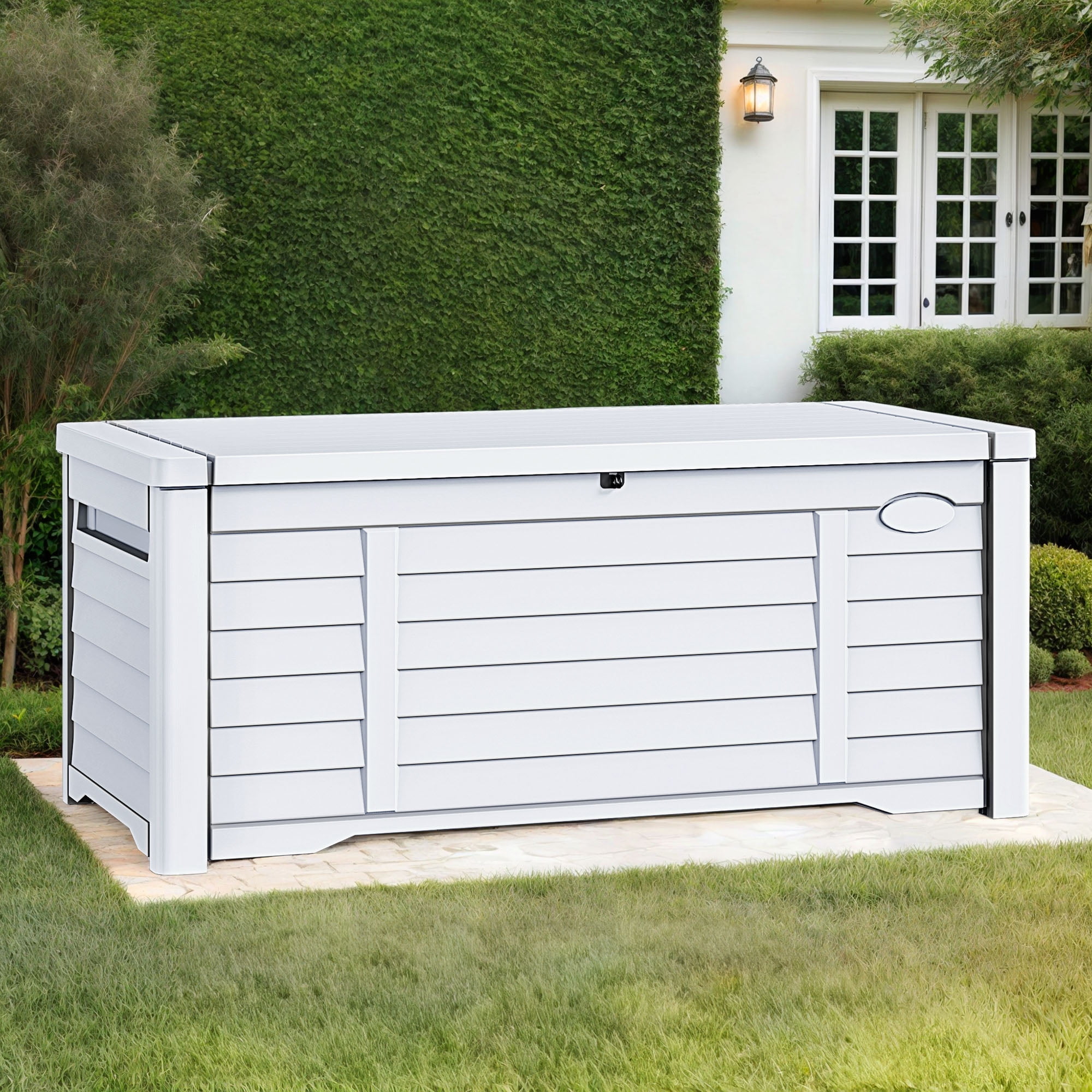 ModFusion Spacious 120 Gallon Louvered Outdoor Storage Container ...
