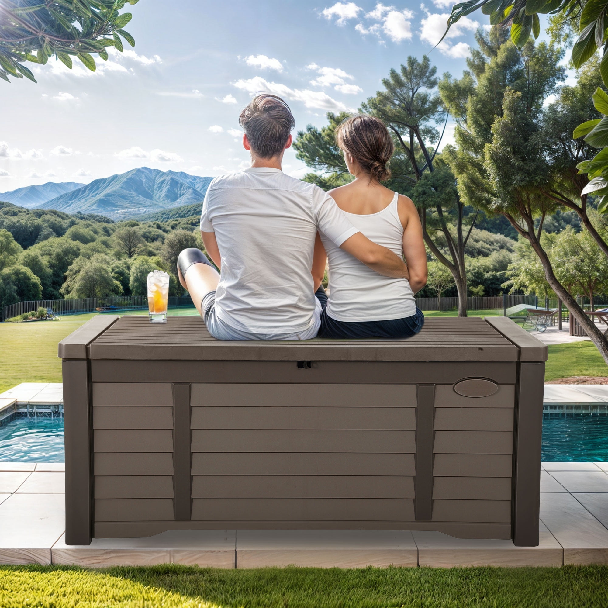 ModFusion Spacious 120 Gallon Louvered Outdoor Storage Container ...