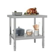 ModFusion 72" x 24" Stainless Steel Table with Adjustable Overshelves ...