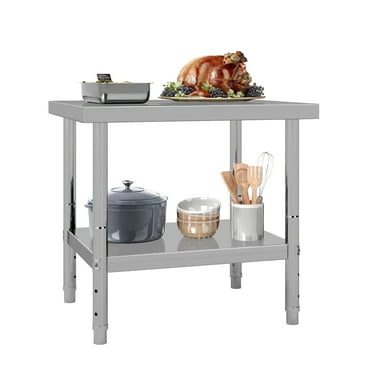 ModFusion 3-Tier Stainless Steel Work Table 36"x24" with Wheels, Hooks ...