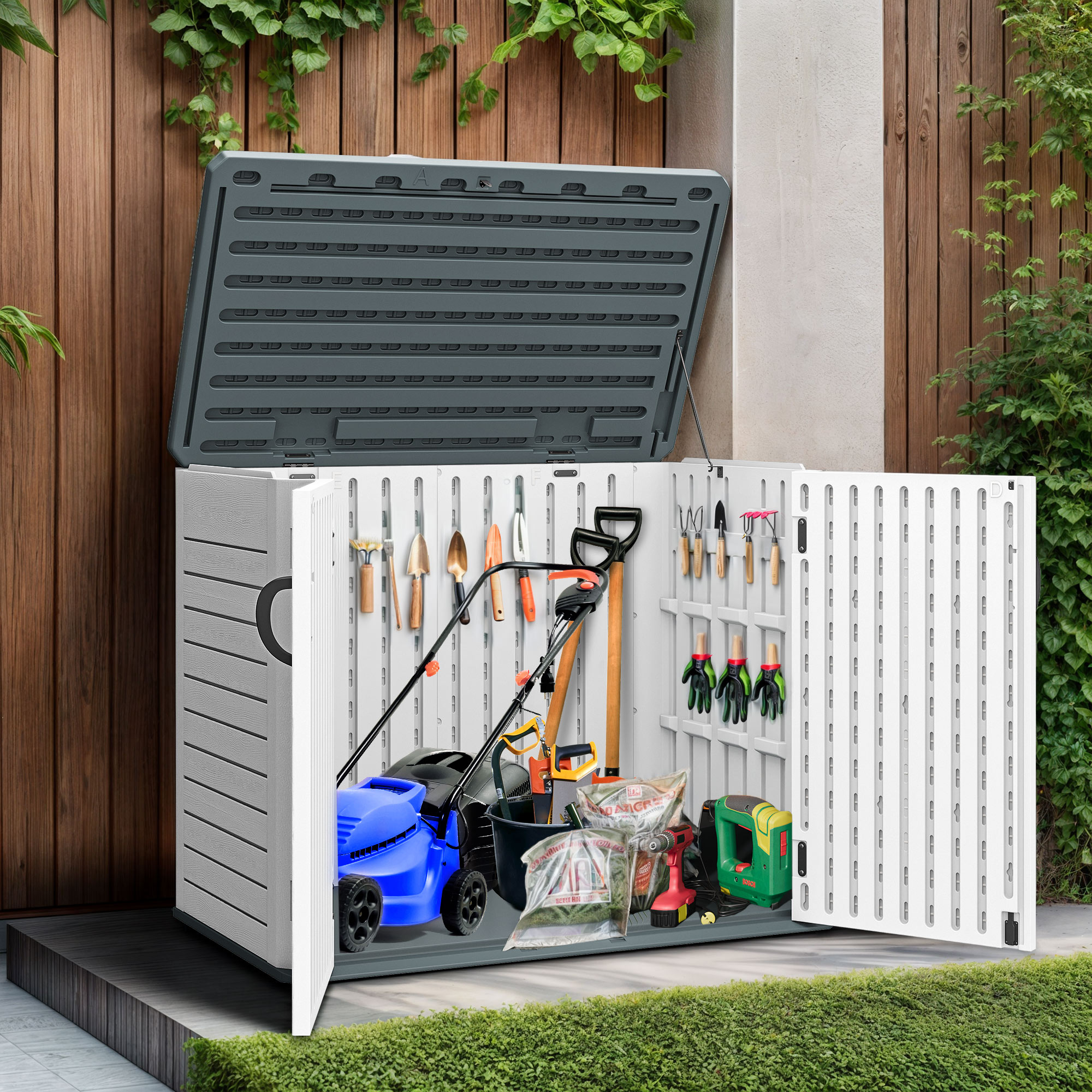 ModFusion Storage Shed with Double Lock System, 35 cu ft, Resin ...