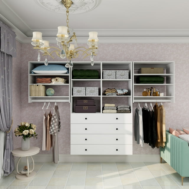 ModMakers Closet System With Drawers, Wood Closet Organizer and Storage ...