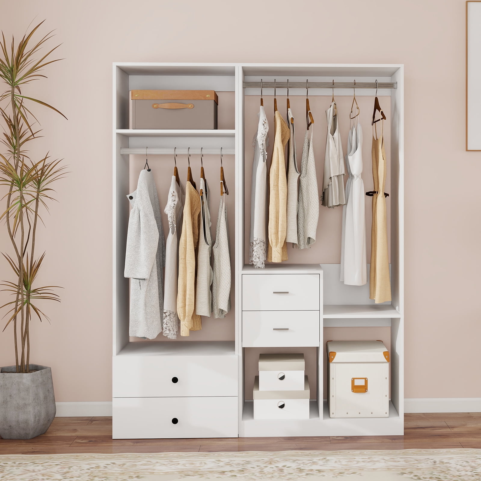 ModMakers Multi-Purpose Closet System Storage Cabinet, Wardrobe with ...