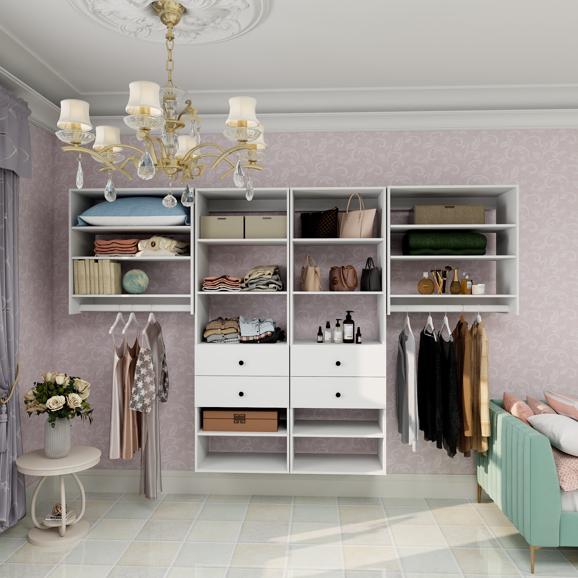 ModMakers Wood Closet System With Drawers, Closet Organizer and Storage ...
