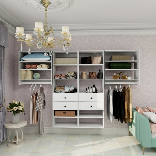 ModMakers Wood Closet System With Drawers, Closet Organizer and Storage ...