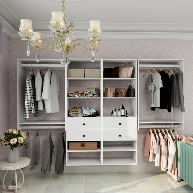 ModMakers Wood Closet System With Drawers, Modular Closet Organizer and ...