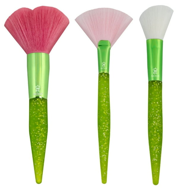 Moda Brush Bouquet 3pc Makeup Brush Set, Includes Powder, Fan, and ...