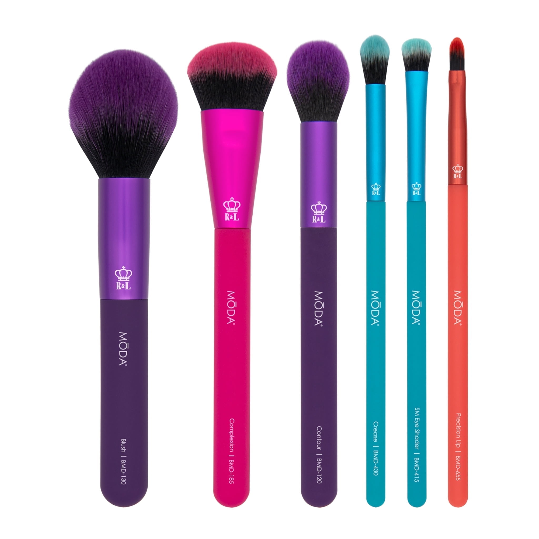 Moda Brush Complete 6pc Face Makeup Brush Set, Includes Blush ...