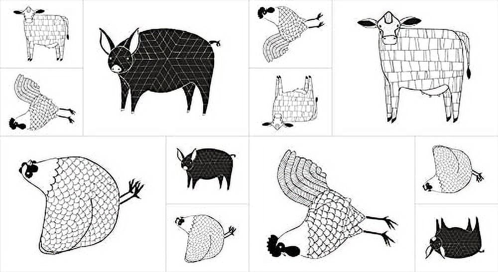 Moda FARM FRESH Black/White 48260 12 Quilt Fabric 24" Panel By Gingiber ...