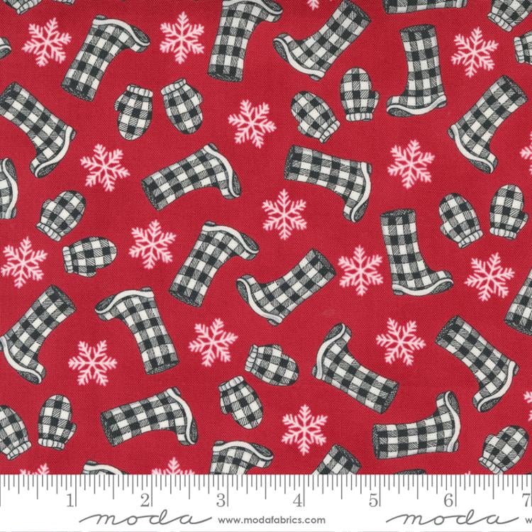 Moda Fabrics Home Sweet Holiday Deb Strain Boots and Mittens Red ...