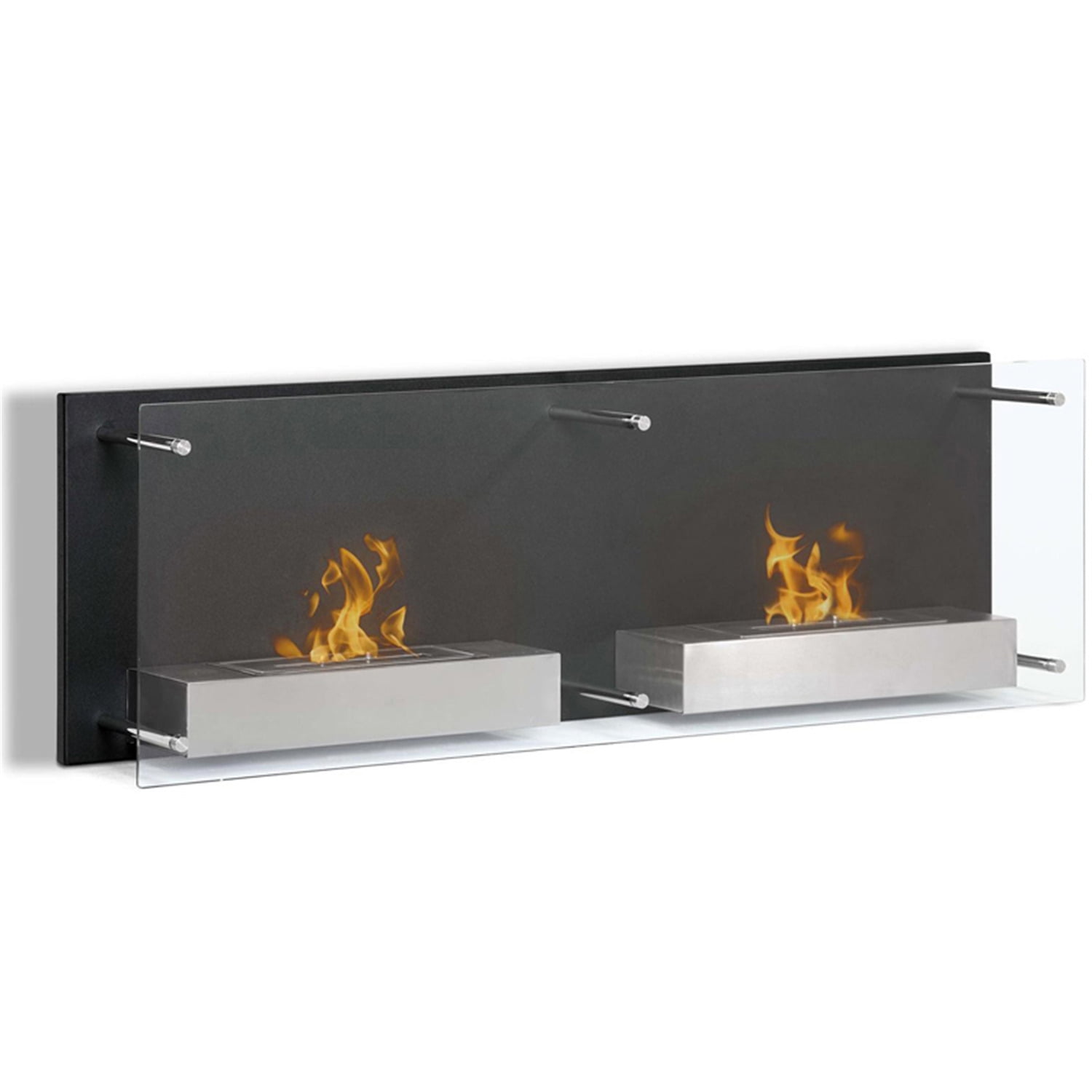 Moda Flame Faro 47 Inch Ventless Wall Mounted Bio Ethanol Fireplace ...