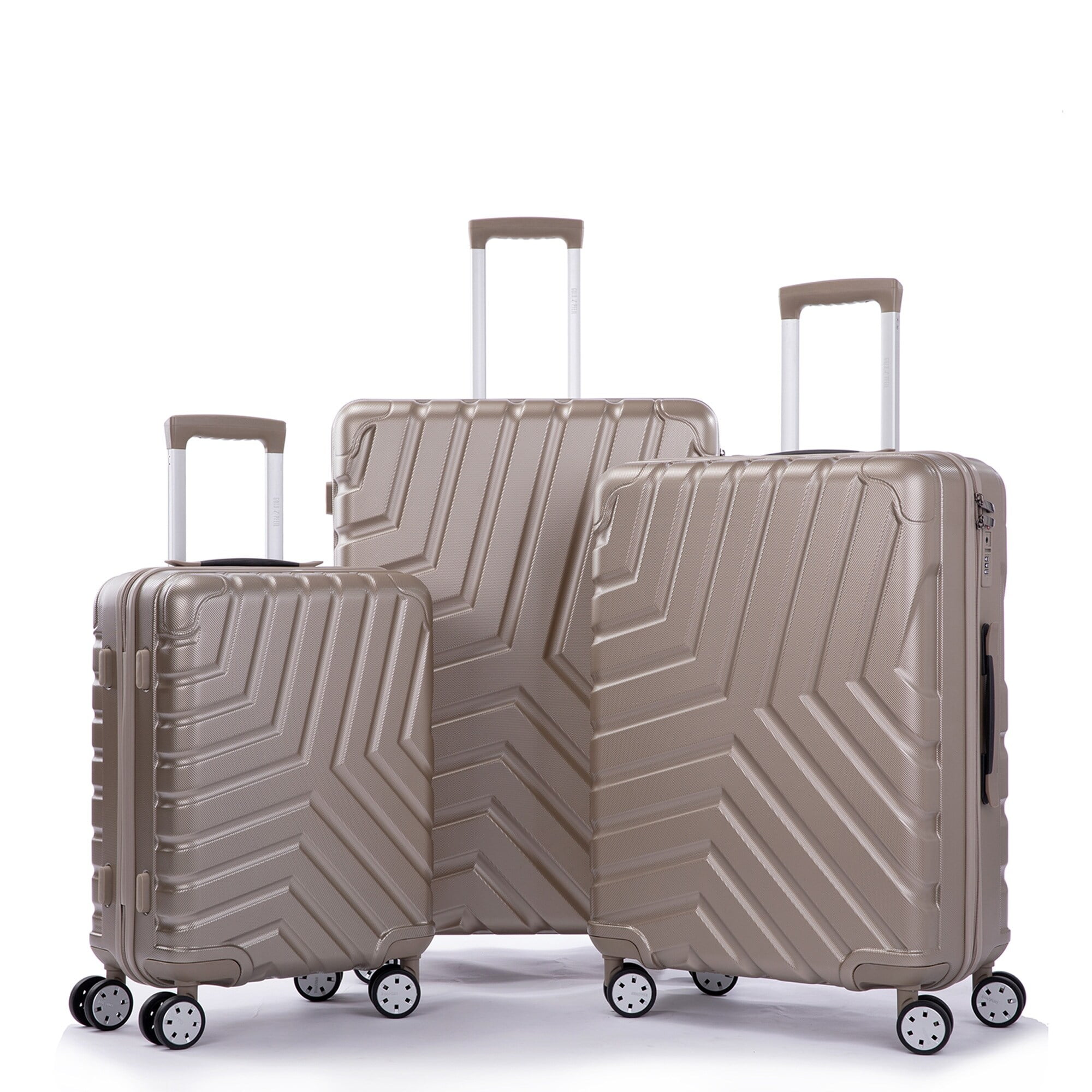 Moda Furnishings 100% PC Suitcase Hardside Luggage Sets 3 Pieces with ...