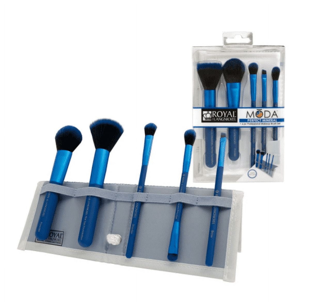Moda Perfect Mineral Blue Makeup Brush Set, 6 Pieces - Walmart.com