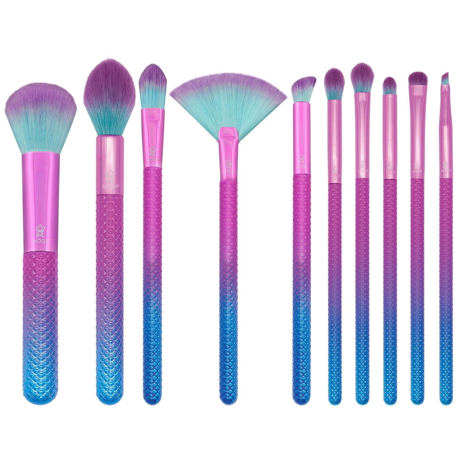 Moda Prismatic Signature 10pc Makeup Brush Set, Includes Pointed ...