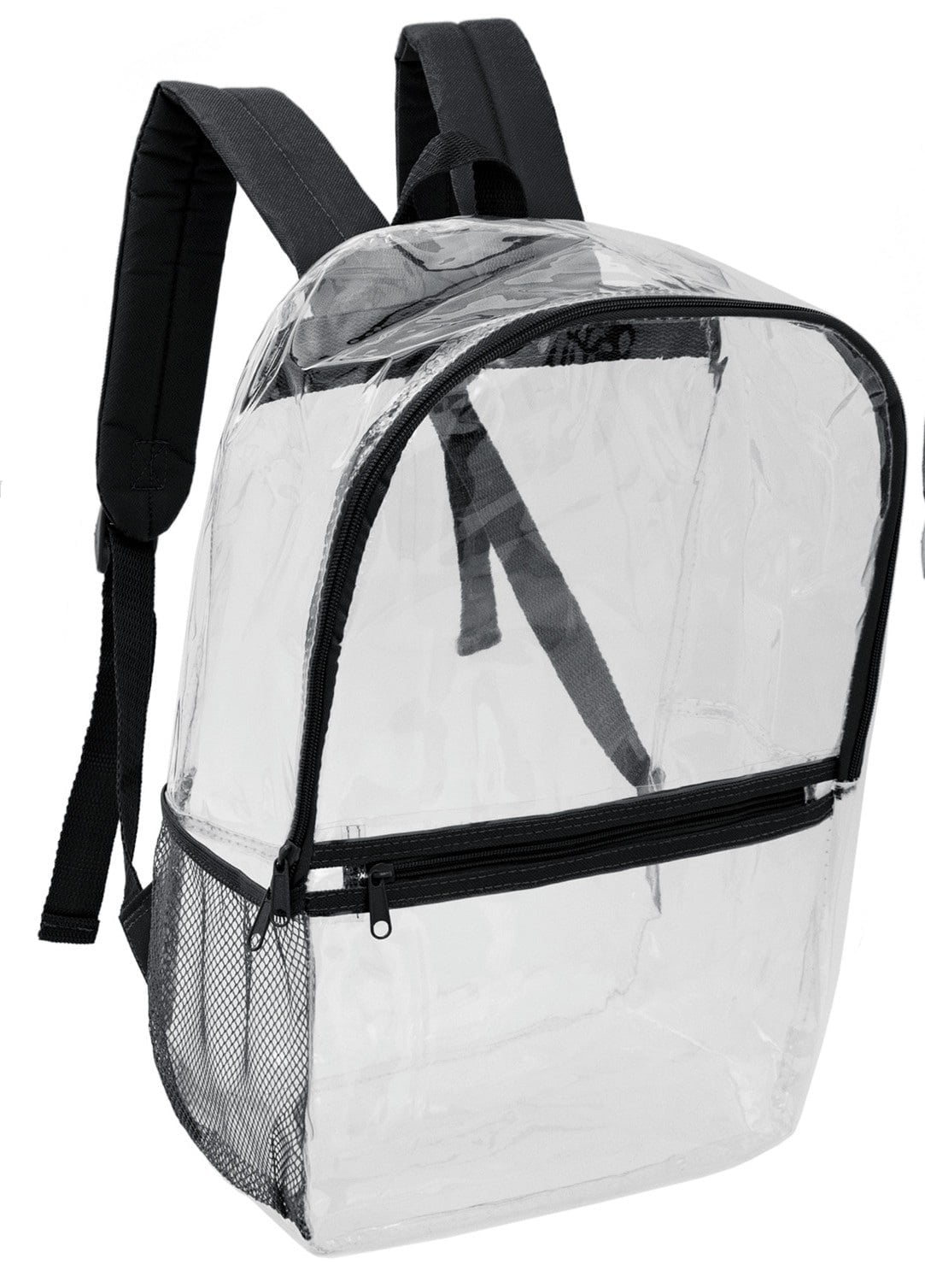 Moda West 17” Wholesale Clear PVC Backpacks in Black Color 24-Pack ...