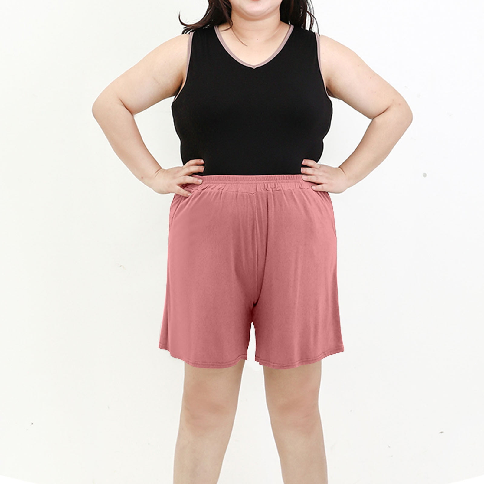 Modal Cozy Pajama Shorts Womens Plus Size XL-6XL Elastic Waist Wide Leg Short Pjs Bottoms Soft ...