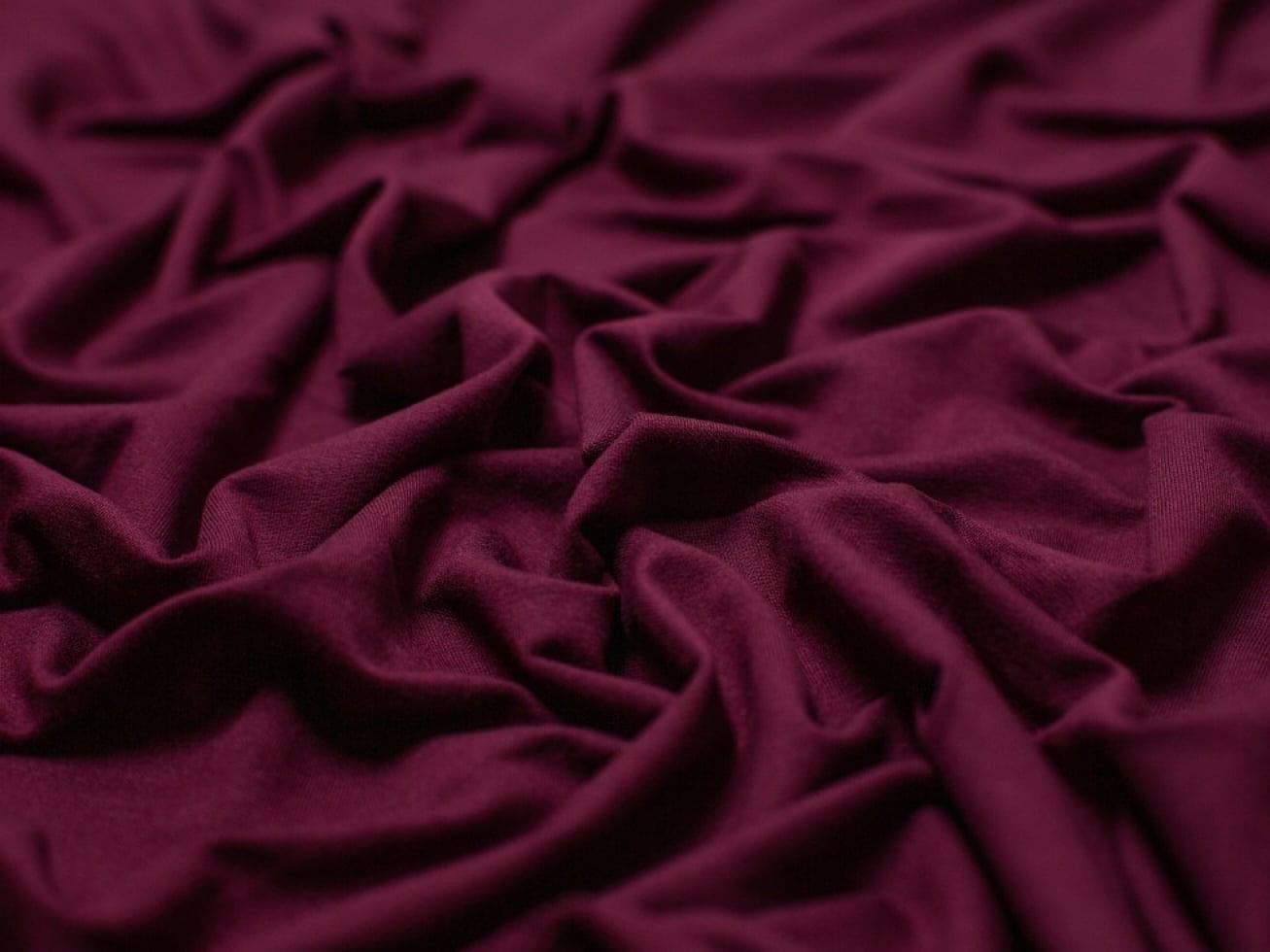 Modal Loop Back French Terry Stretch Knit Fabric Dark Bordeaux - per ...