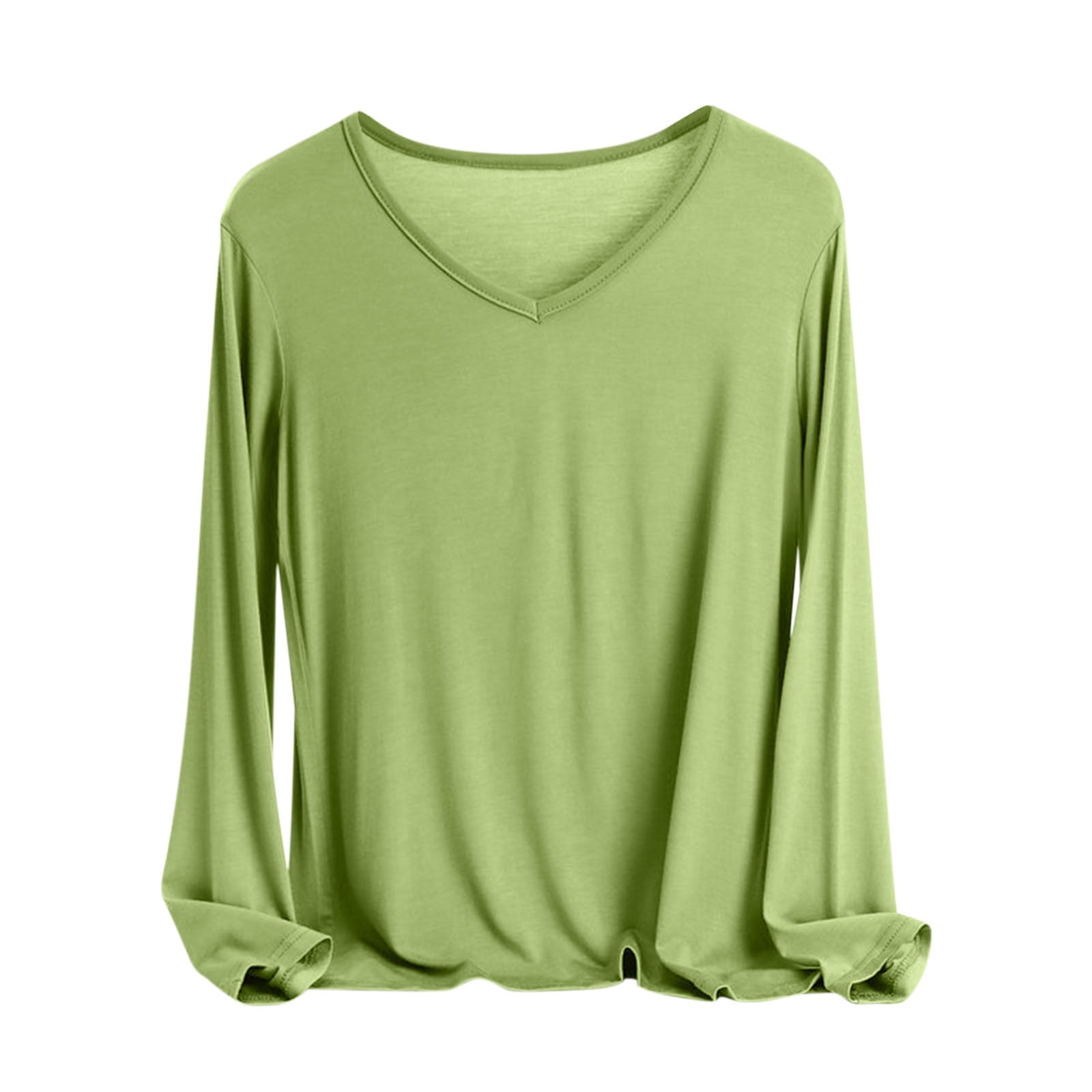 Modal Womens Long Sleeve T-Shirt V Neck Basic Tee Shirts Soft ...
