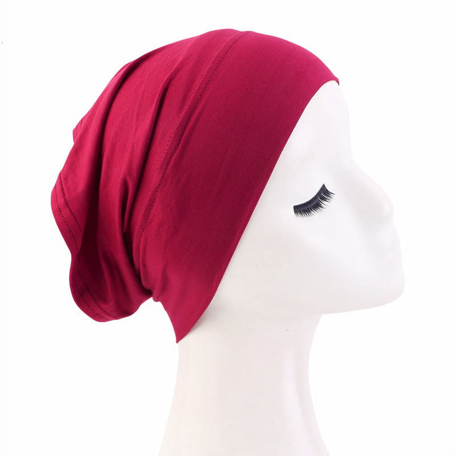 Modal cotton set cap ethnic opening straight bottoming cap (burgundy ...