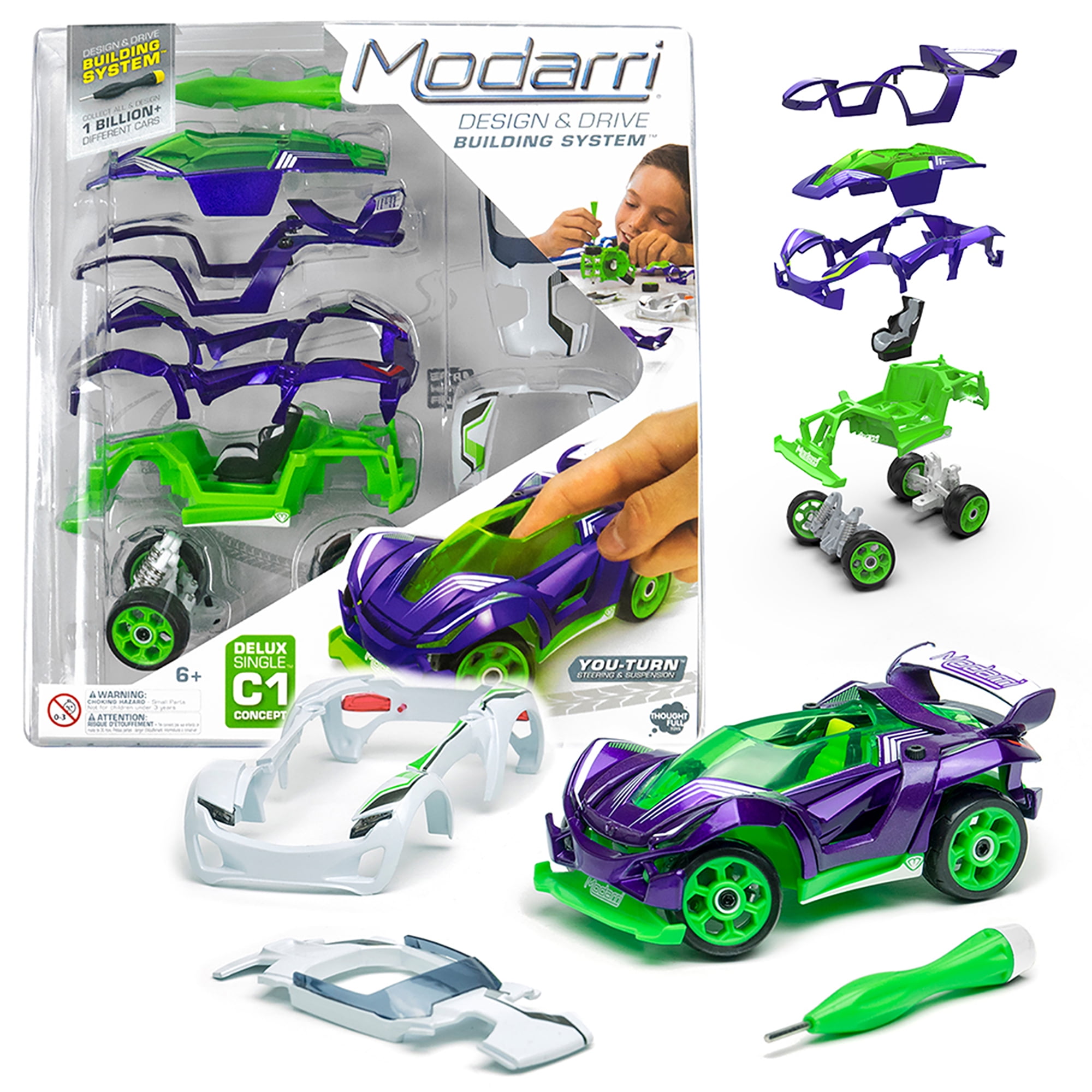 Modarri: C1 Concept Car - Deluxe Single DIY Design & Build Toy Car, Mix ...