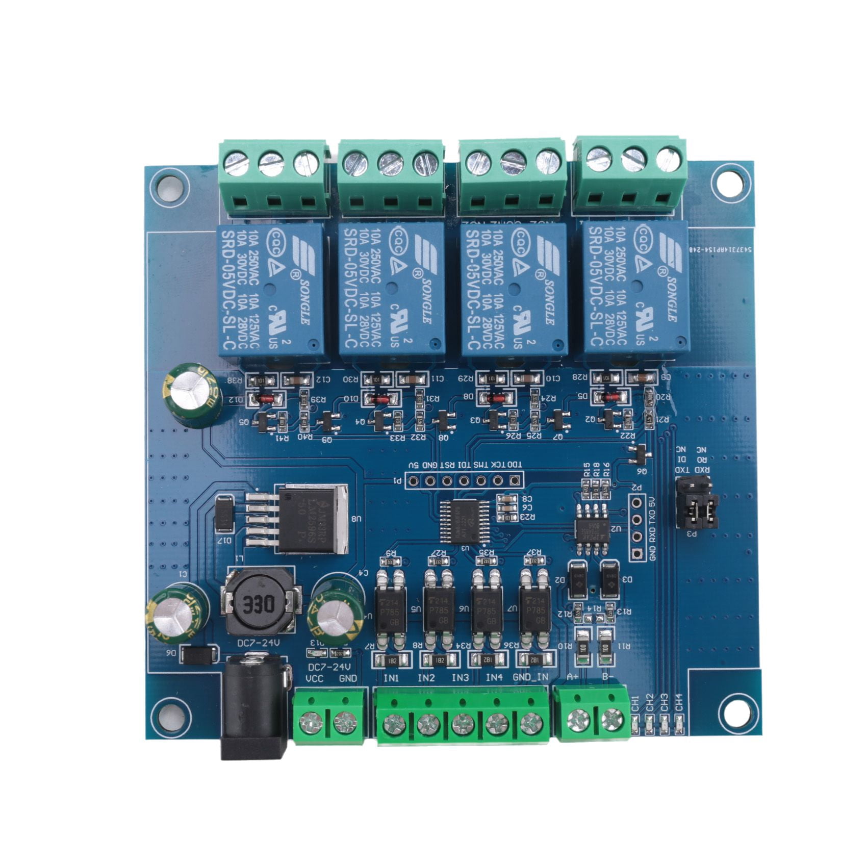 Modbus Rtu 4 Ch Relay Module Input 485 Ttl Uart Communication 4-Channel ...