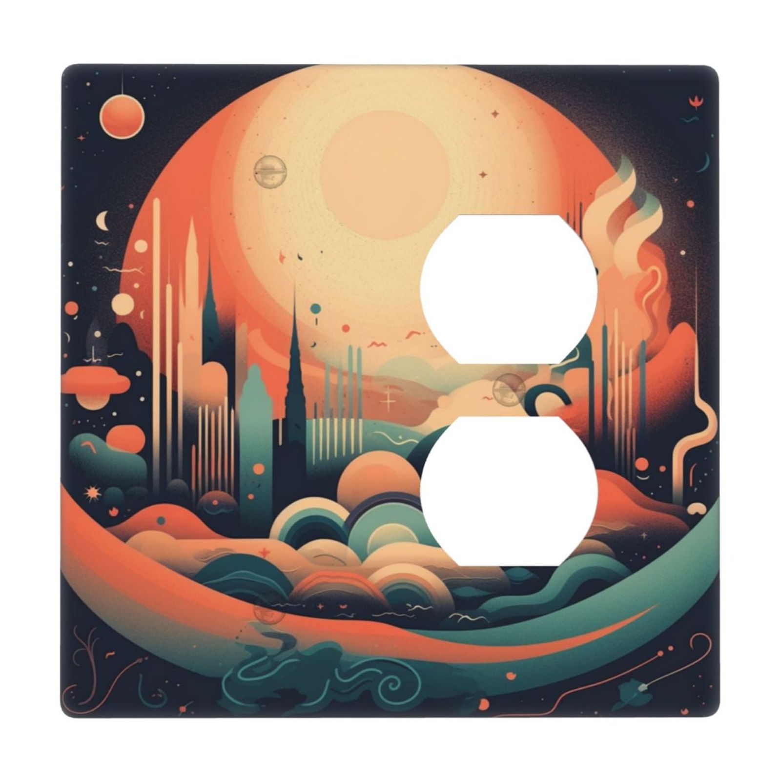 Moddy Illustration Switch Cover Decorative Wall Plate / 2-Gang 1-Duplex ...