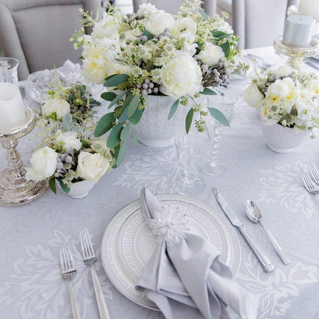 Mode Living 70" x 108" Tablecloth Easy-Care Aspen White - Walmart.com
