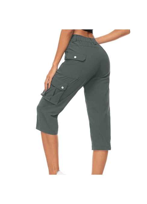 Dyegold High Waist Capri Cargo Pants for Women, Loose Fit, Quick Dry, Lightweight, Hiking ...