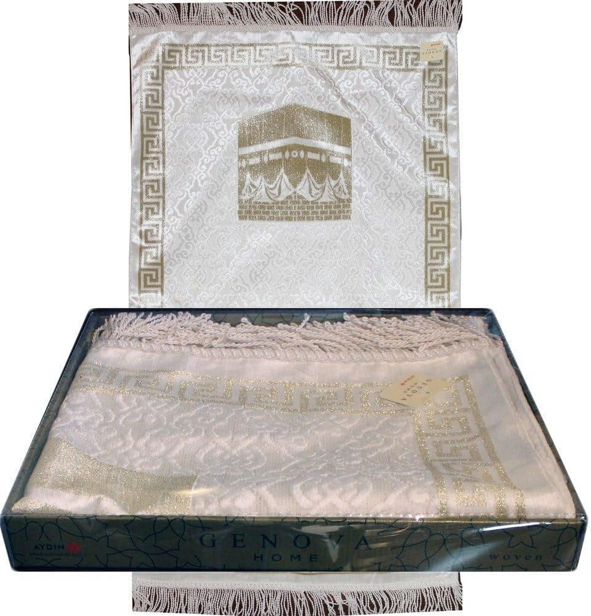 Modefa Gift Box Prayer Mat - Luxury Islamic Prayer Rug White Shimmery ...