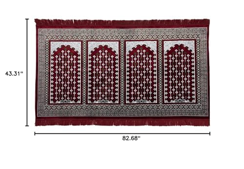 Modefa Prayer Rug | Wide Multi Person Turkish Velvet Namaz Sajadah ...