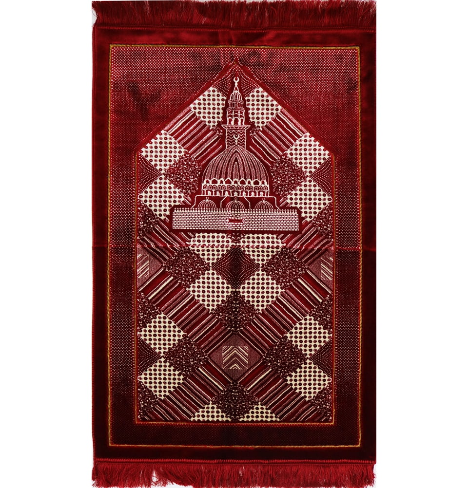 Modefa Turkish Islamic Lux Plush Regal Velvet Prayer Rug Janamaz ...