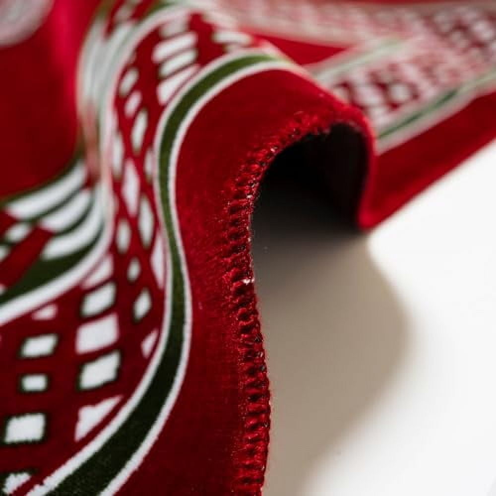 Modefa Turkish Islamic Prayer Rug - Wide Plush Velvet Praying Mat - Multi Person Muslim Janamaz ...