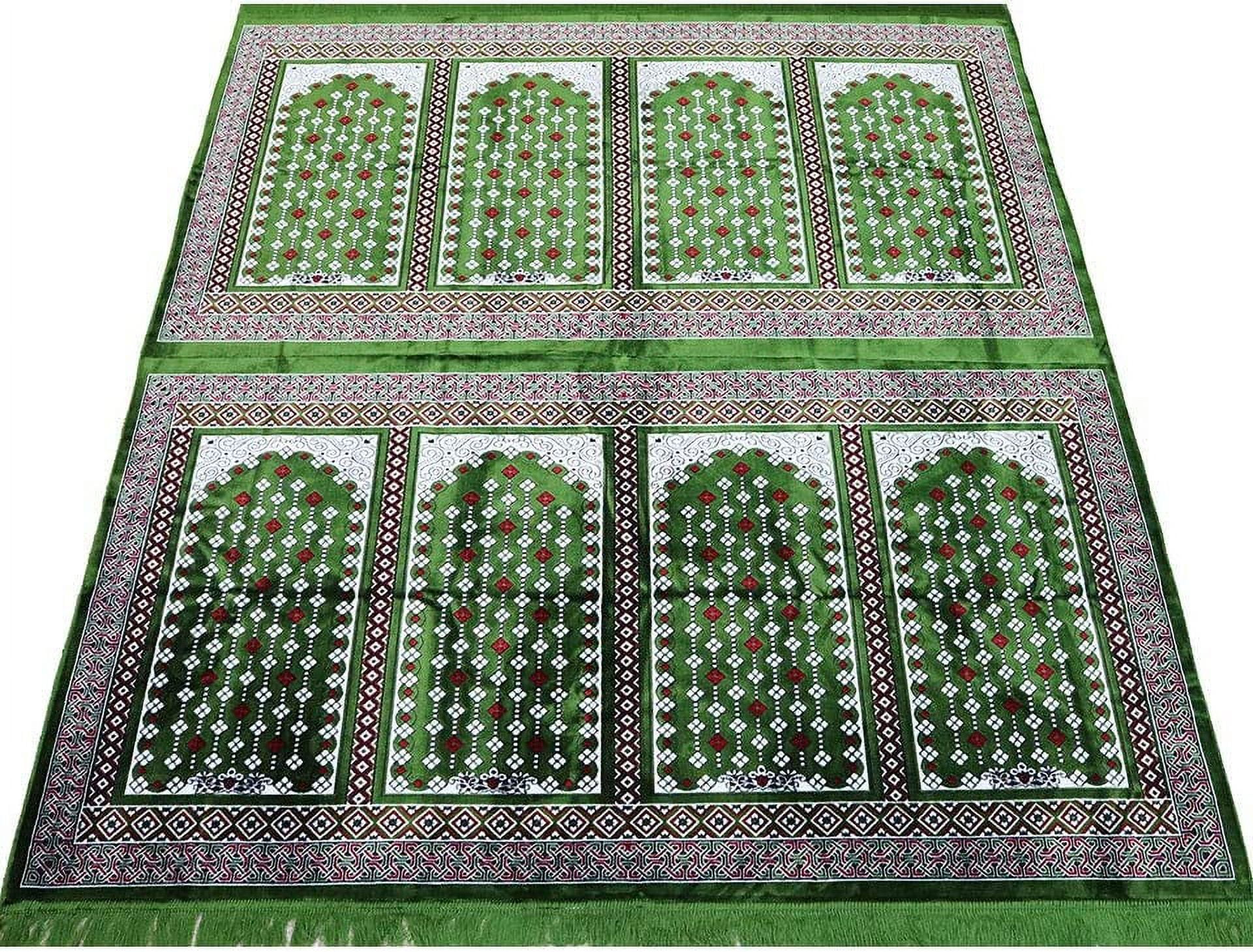 Modefa Turkish Prayer Rug | Wide 8 Multi Person Velvet Namaz Sajadah ...