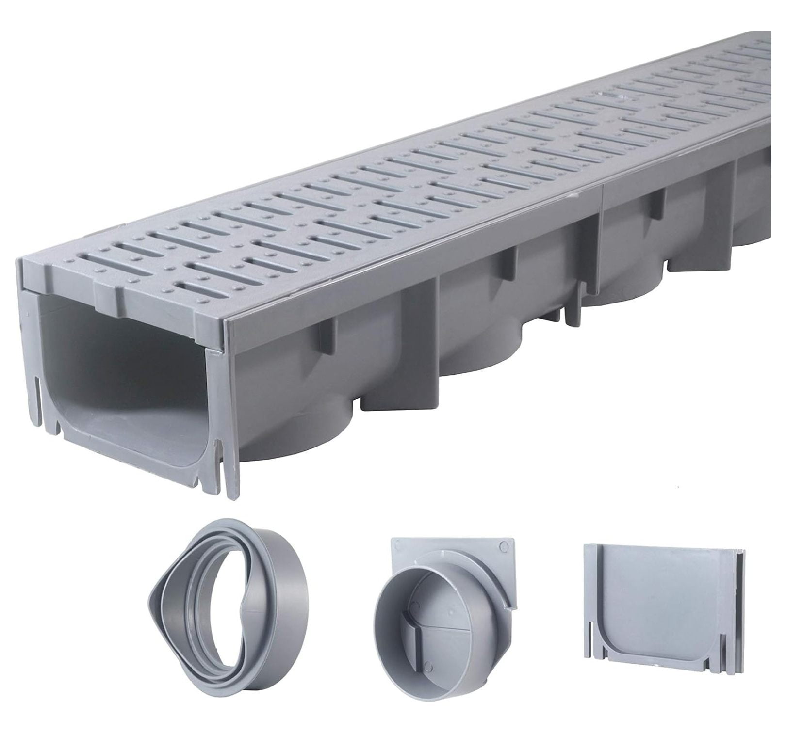 Model -100 - Drainage Trench Set - Channel Drain With Grate - Gray ...