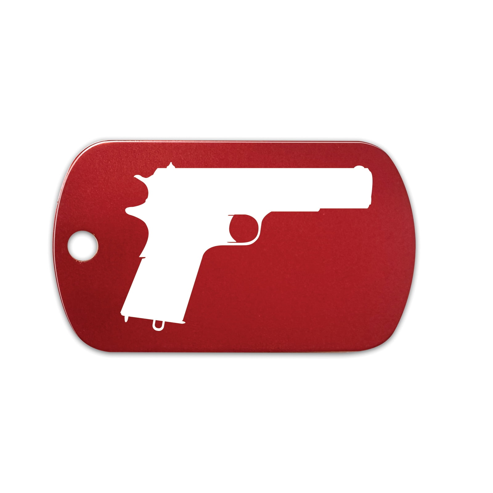 Model 1911 GI Dog Tag Aluminum Keychain m1911 - Red - Walmart.com