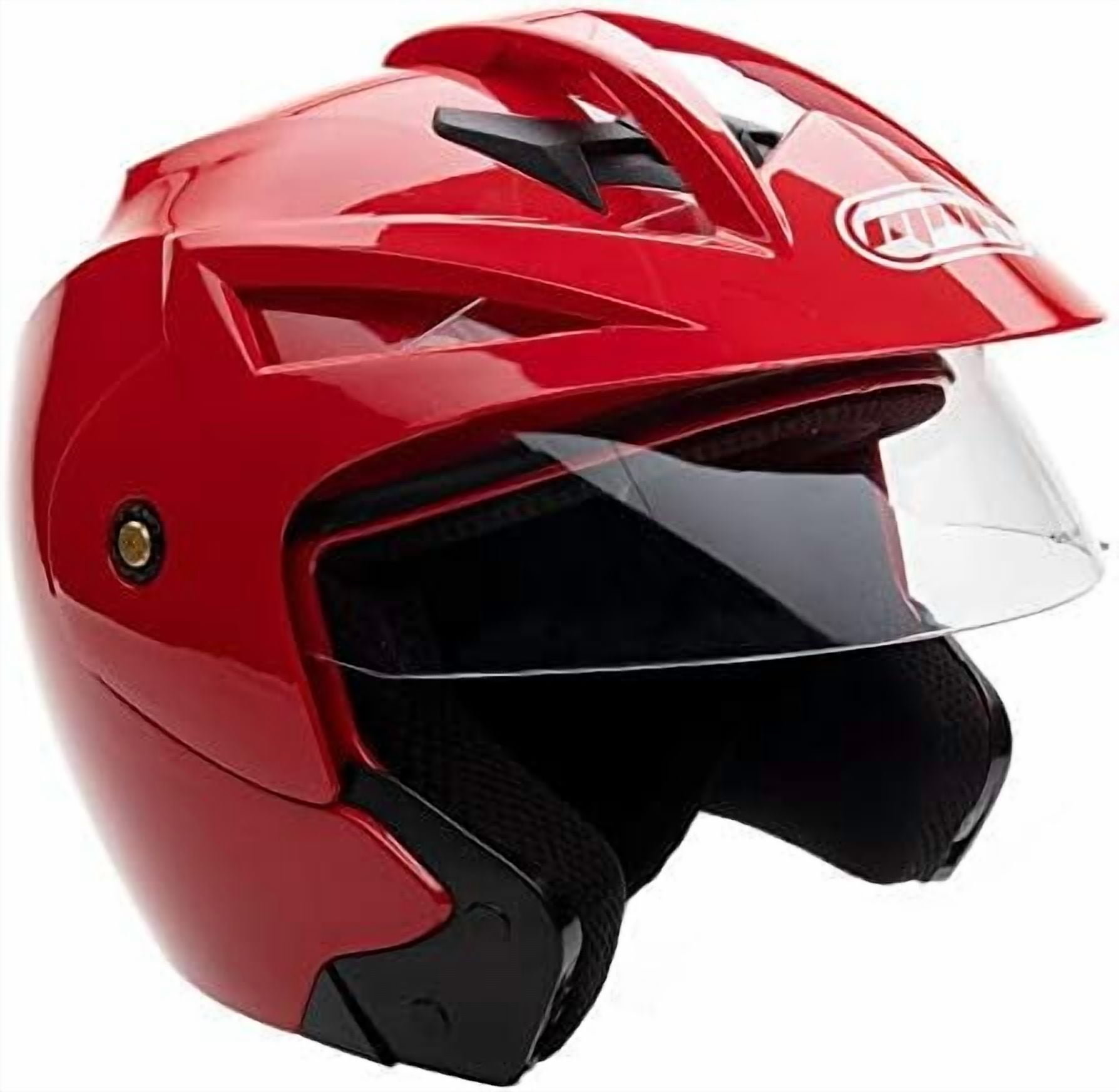 (Model 20) Motorcycle Open Face Helmet DOT Street Legal - Flip Up Clear ...