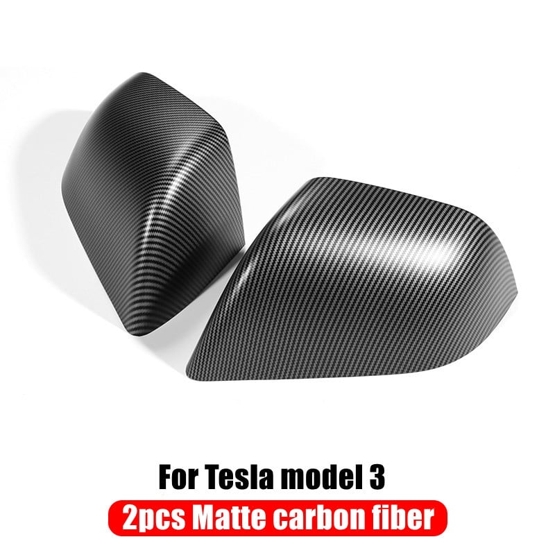 Model 3 Matt carbon-Futhope Car ABS Paste Side Door Mirror Cover For ...