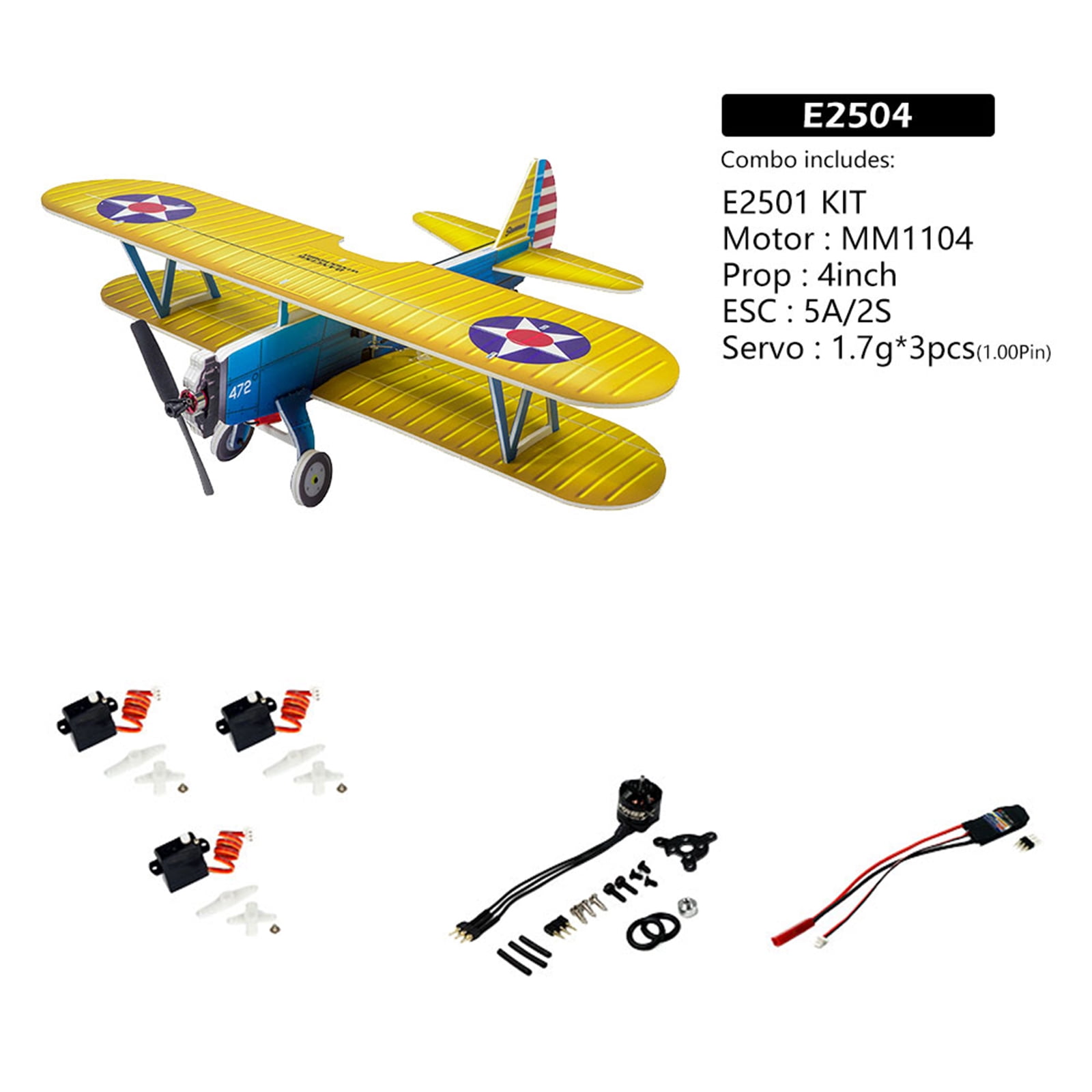 Model Airplane,Combo - Remote Airplane E25 Stearman Motor Esc Biplane ...
