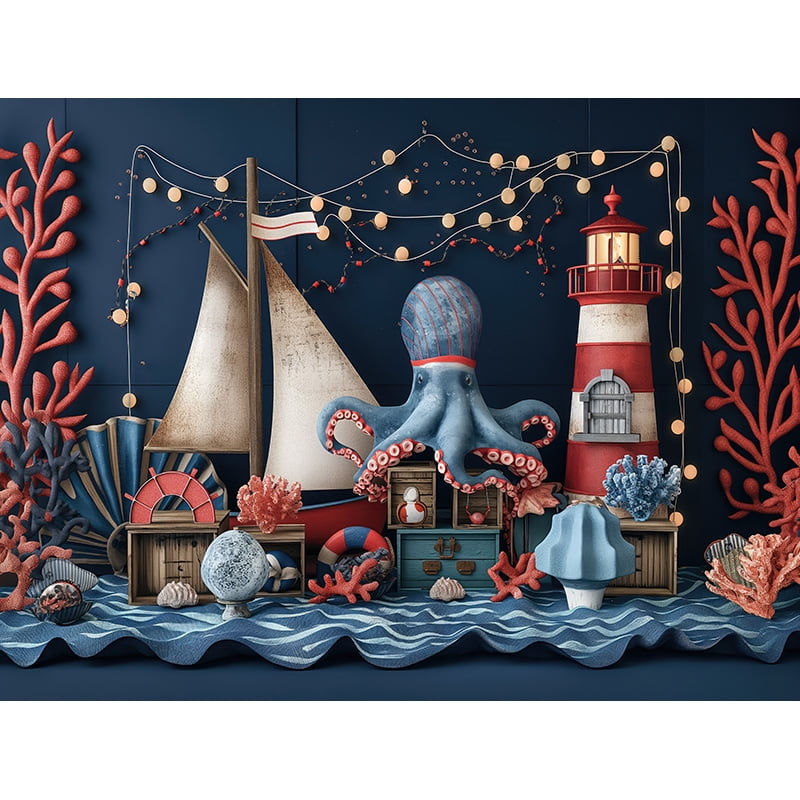 Model Airplane Nautical Retro Globe Blue Marine Photography Backdrops ...